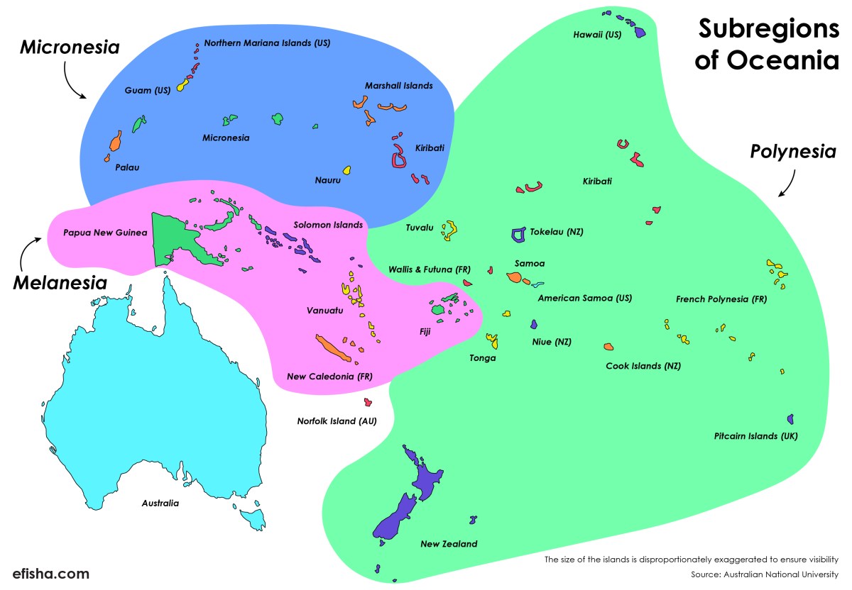 Subregions of Oceania – efisha's maps